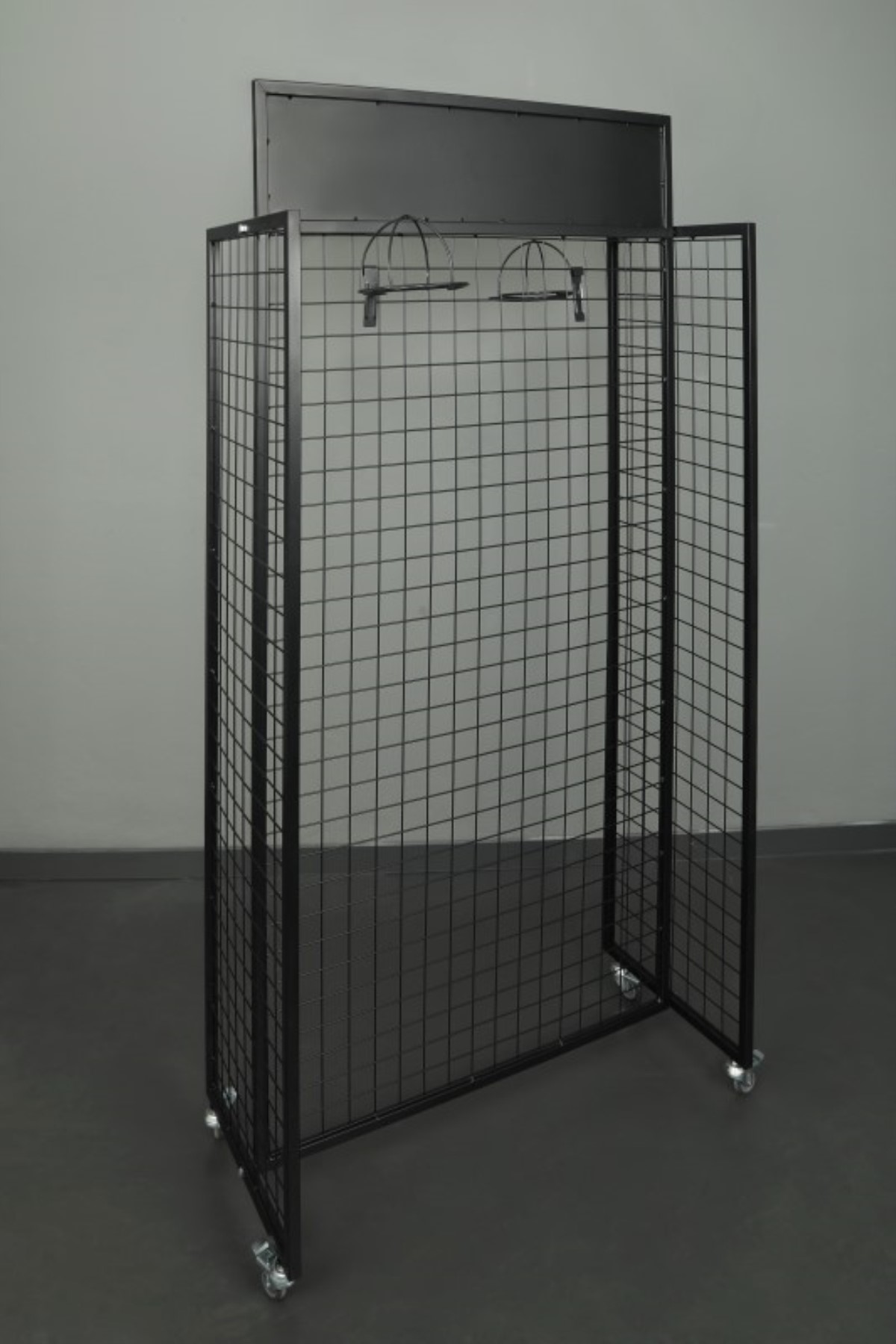 Wire Shelf Stand with Advertising Panel - Rack Modern