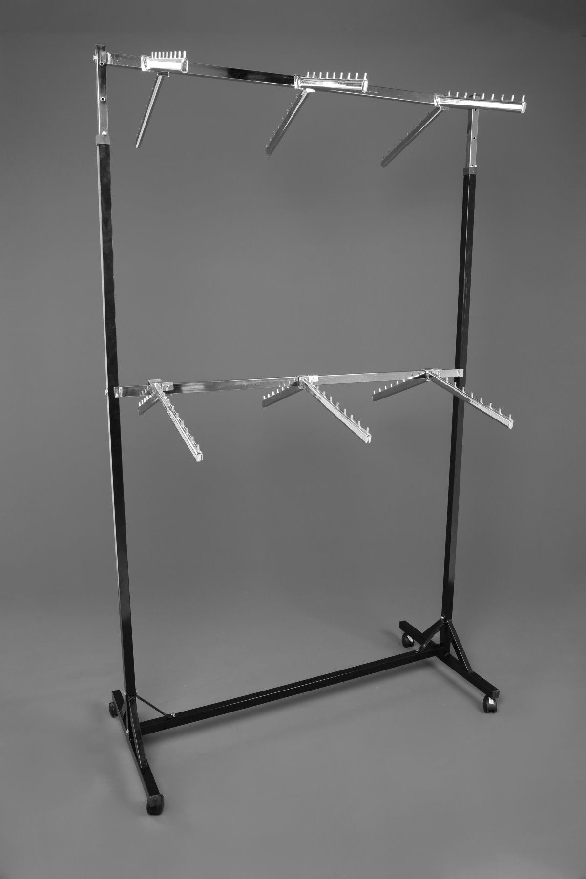 Double-Tier Double-Sided 12-Hook Painted Hanger Stand - Rack Modern